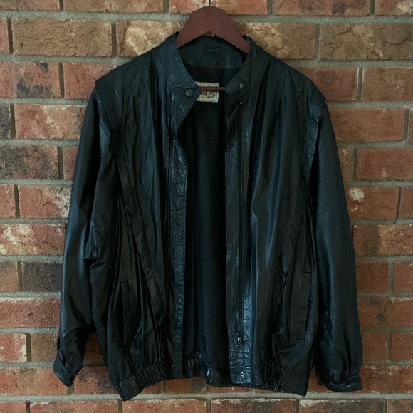 Vintage | Jackets & Coats | Vintage Unit 2 British Black Leather Bomber ...